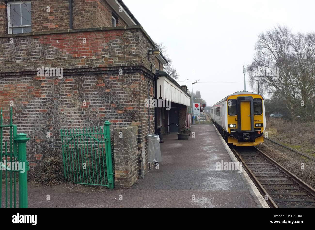 Melton railway station on the single track East Suffolk line between ...
