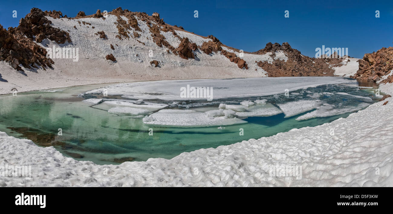 High Altitude Lake on the Summit of Mount Sabalan, Iran Stock Photo - Alamy