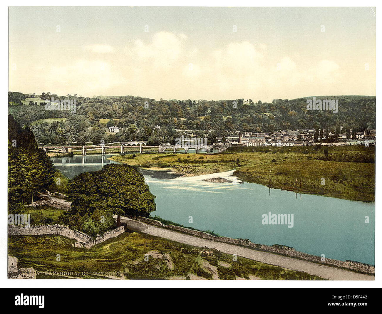 A scenic photograph of Cappoquin in County Waterford, Ireland, showing ...