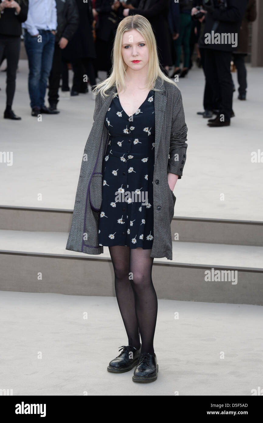 Misty Miller arrives for the Burberry Prorsum fashion collection during ...