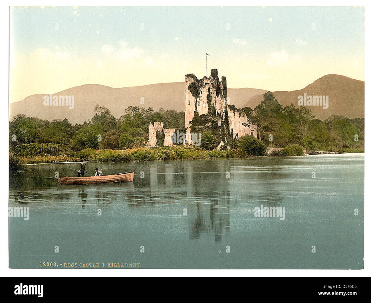 A historic photo of Ross Castle in Killarney, County Kerry, Ireland ...