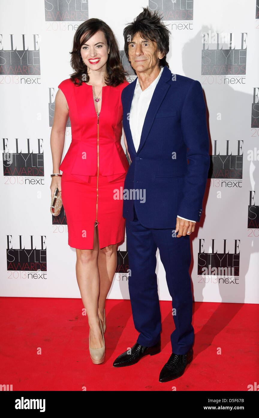 British musician Ronnie Wood and Sally Humphreys arrive for the Elle ...