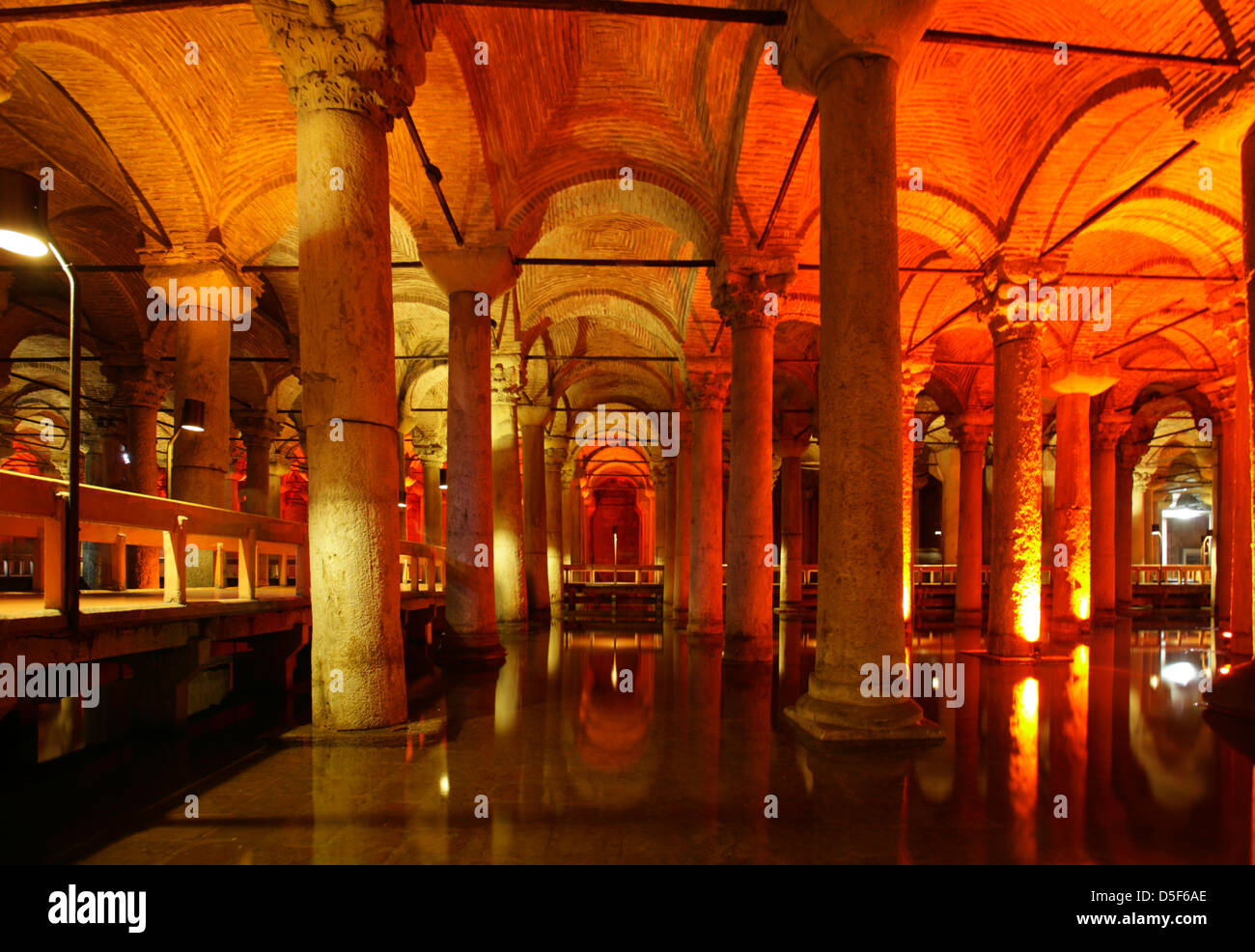 Colonnade at Palace Cistern (Yerebatan Saray), Istanbul, Turkey Stock ...