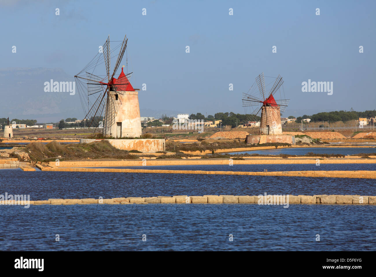 Sicily saltworks windmill hi-res stock photography and images - Alamy