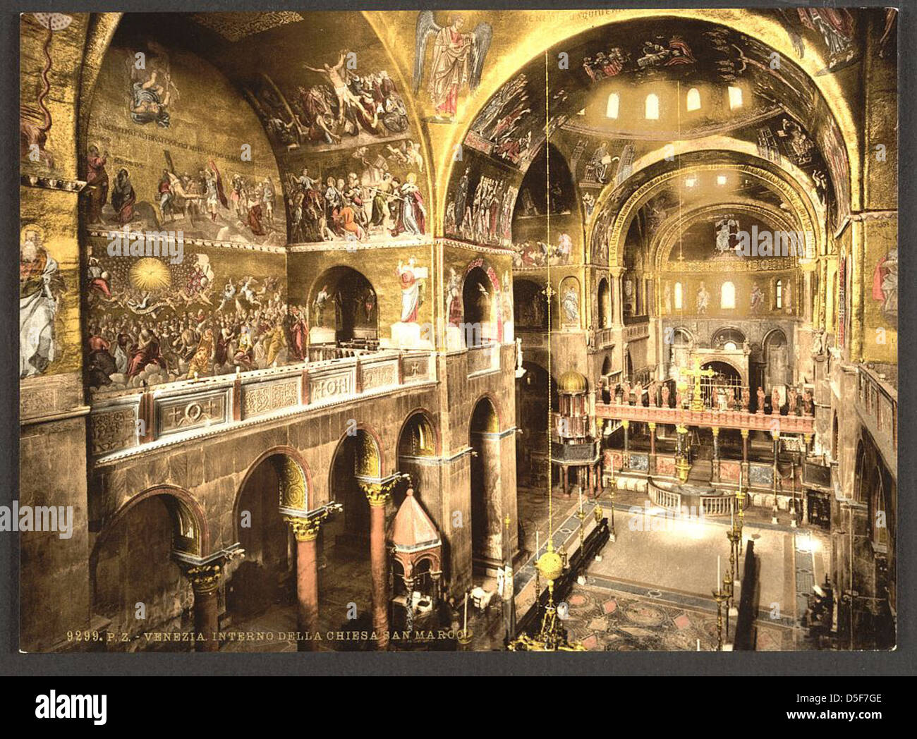 A photograph of the interior of St. Mark's Basilica in Venice, Italy ...