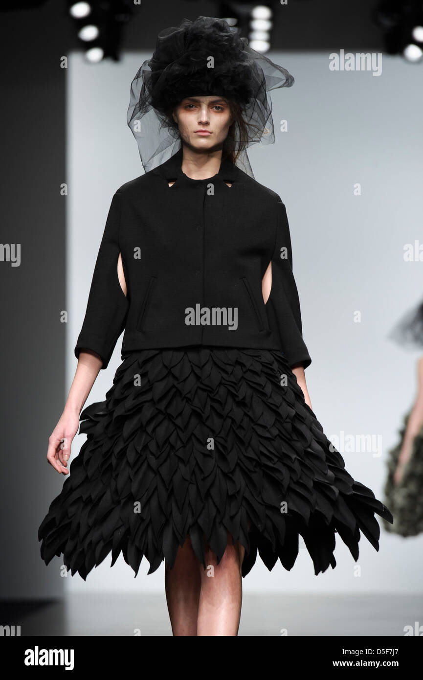 A model wears a design from the John Rocha collection during London ...