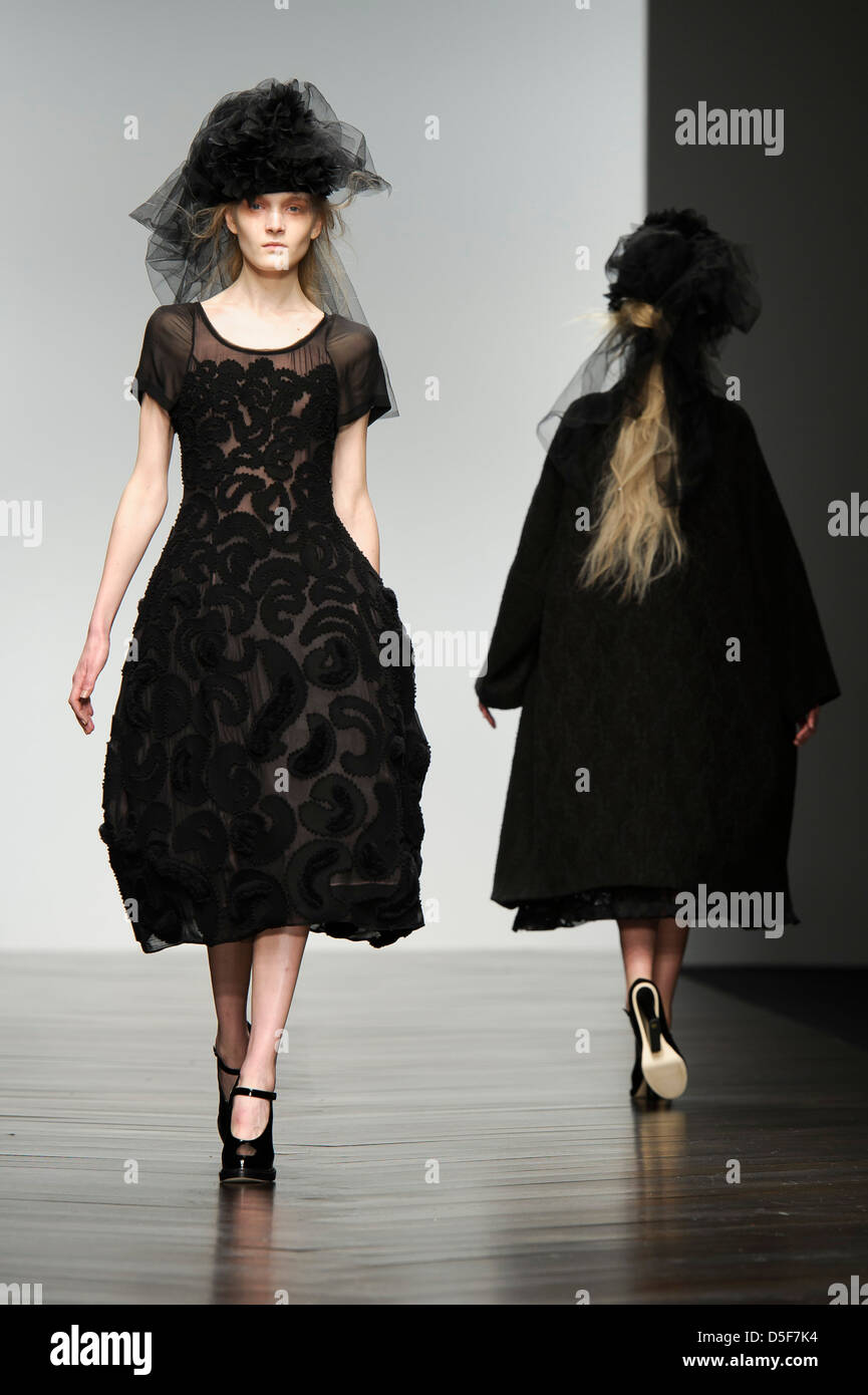 A model wears a design from the John Rocha collection during London ...
