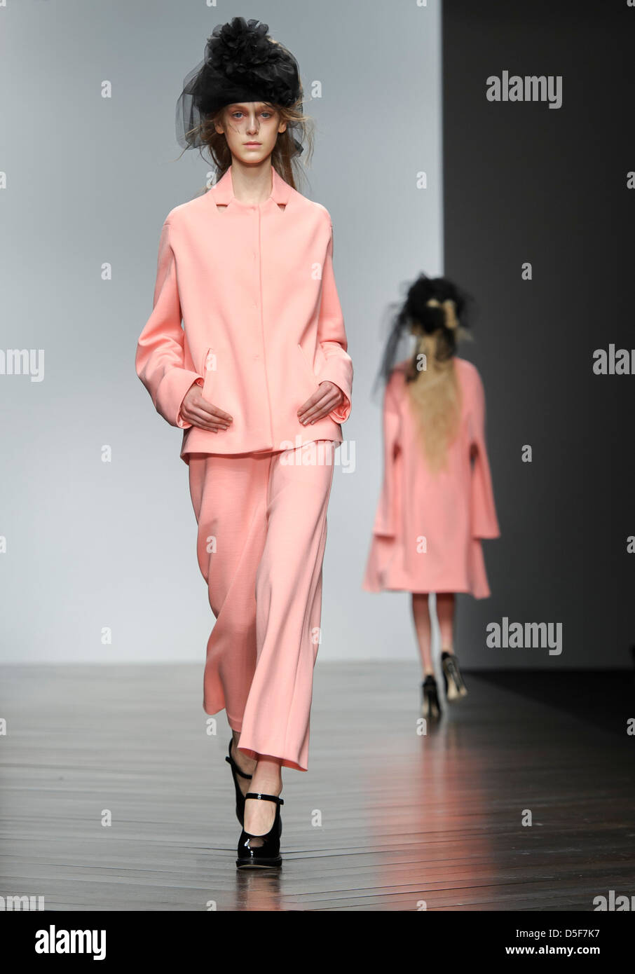 A model wears a design from the John Rocha collection during London ...