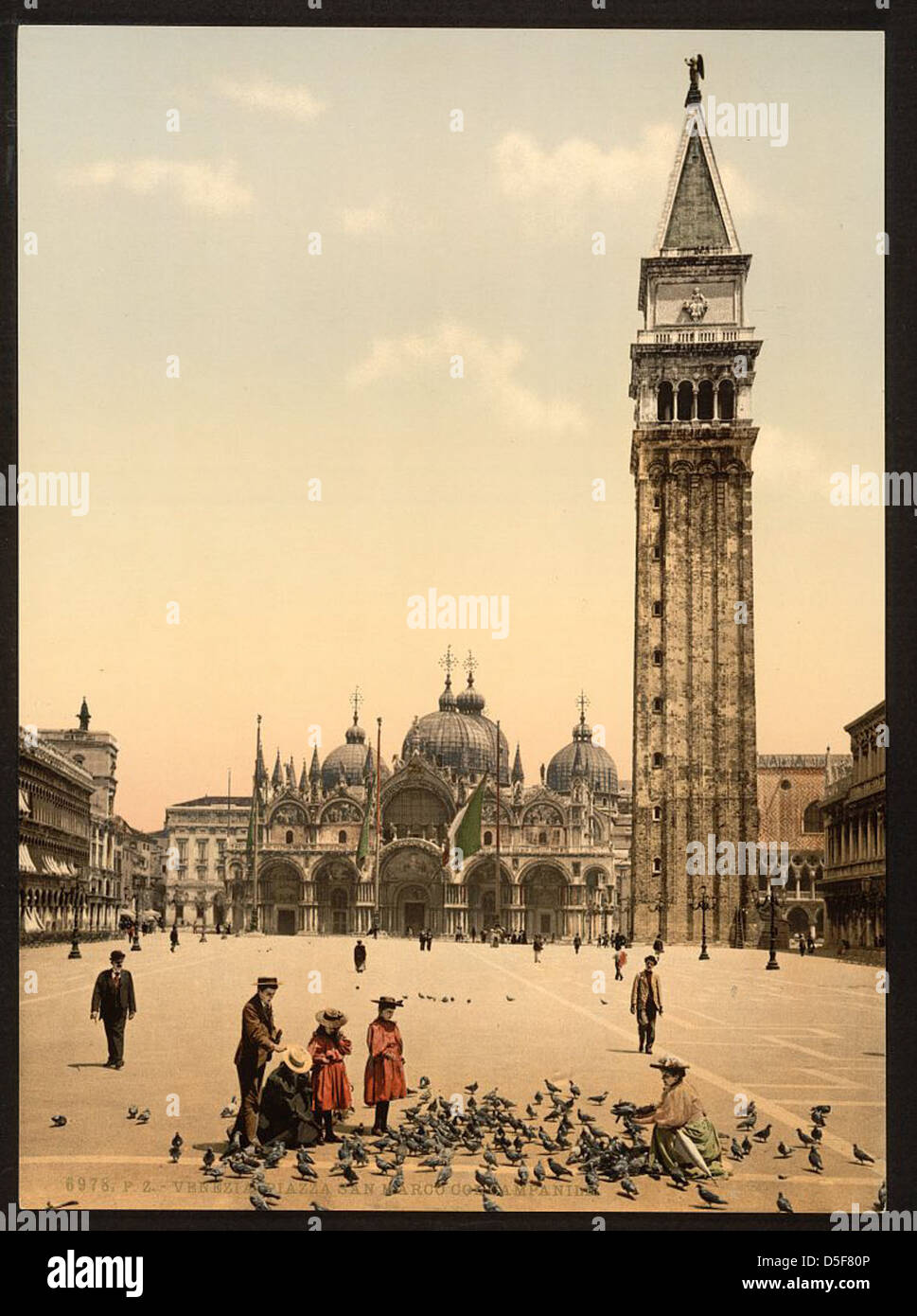 A photograph of St. Mark's Place in Venice, Italy, featuring the famous ...