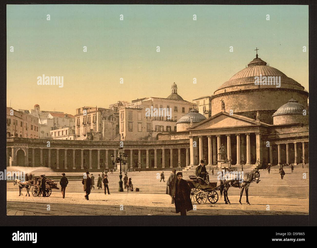 This image depicts the Plaza and the Church of San Francesco di Paola ...