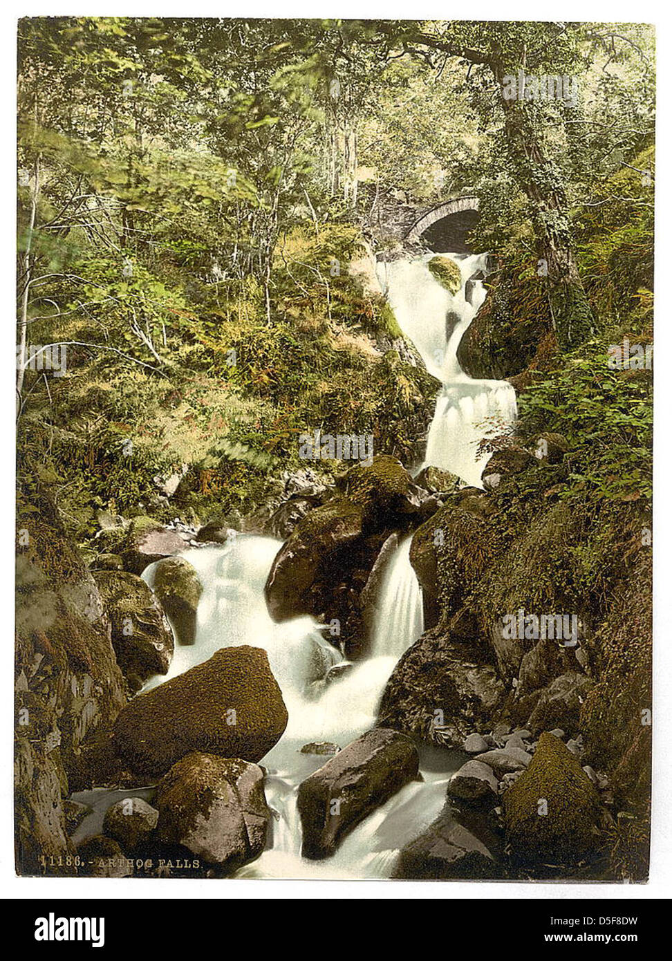 This photograph shows Arthog Falls, a scenic natural landmark located ...