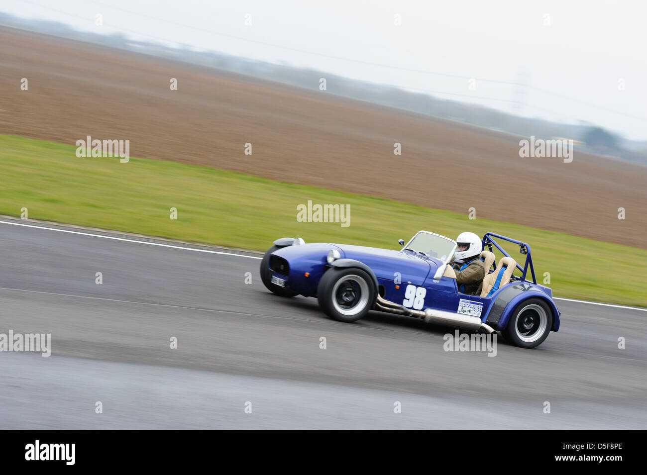 A car racing around Castle Combe Circuit at the Bristol Motor Club's ...