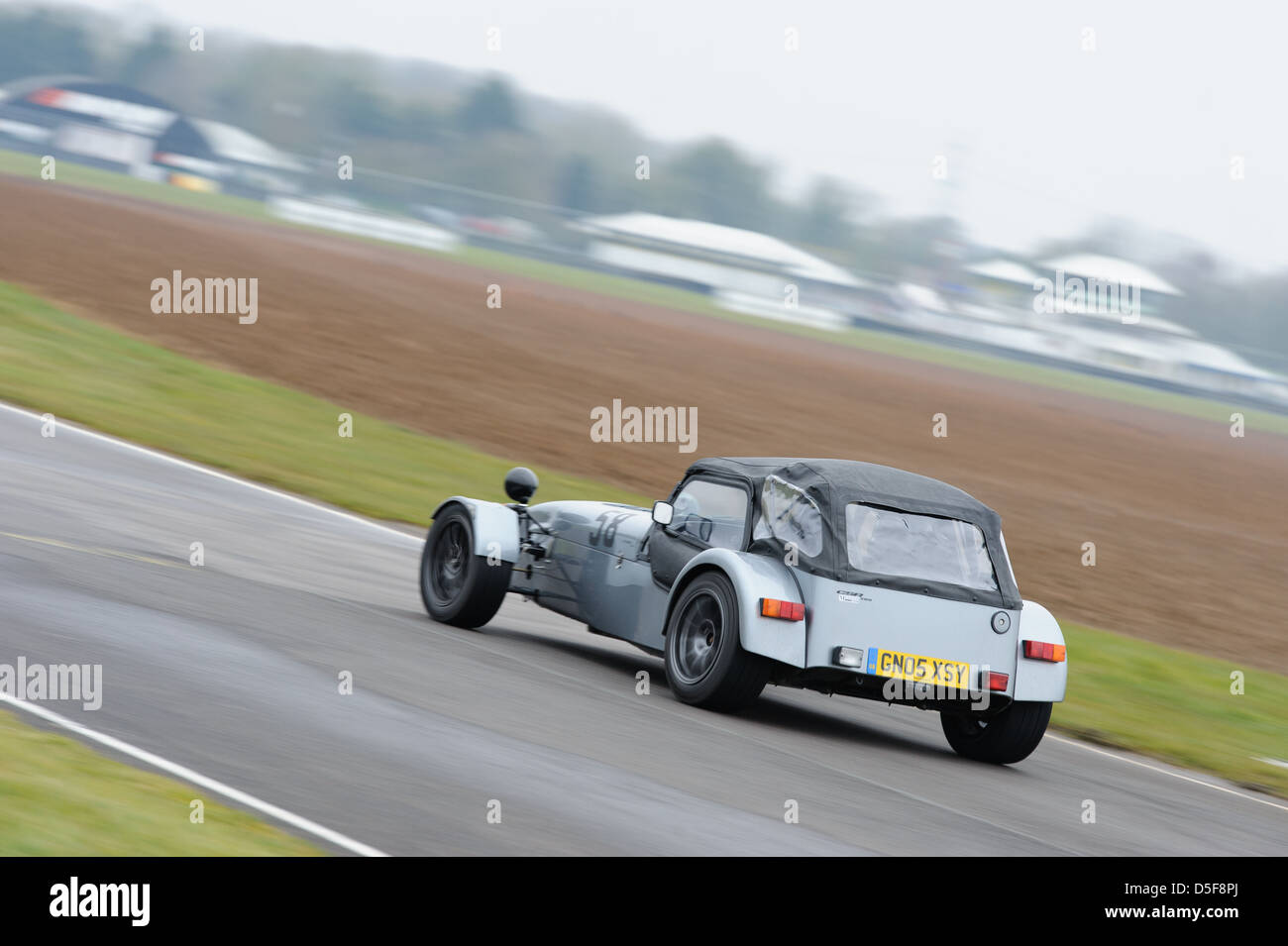 A car racing around Castle Combe Circuit at the Bristol Motor Club's ...