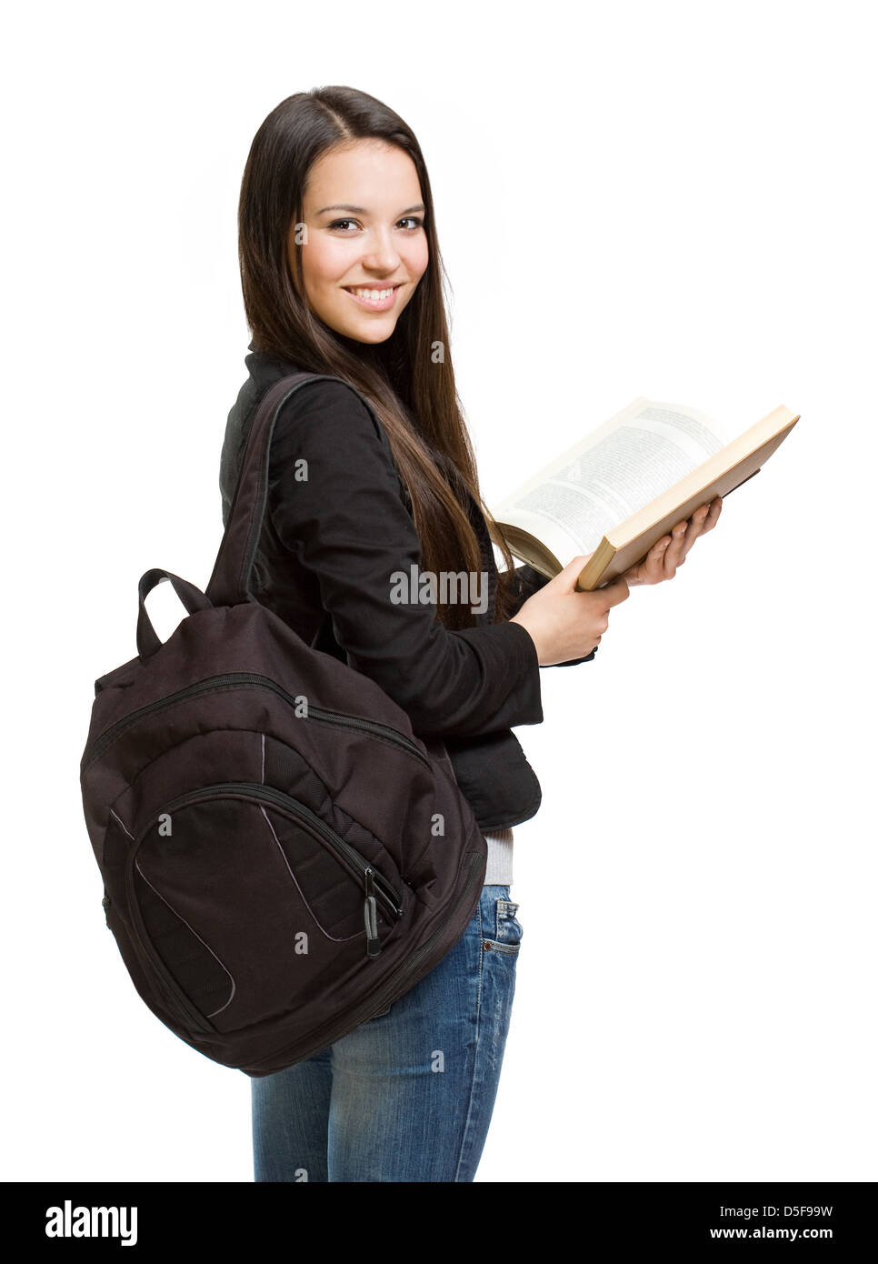 Portrait of a confident young brunette student Stock Photo - Alamy