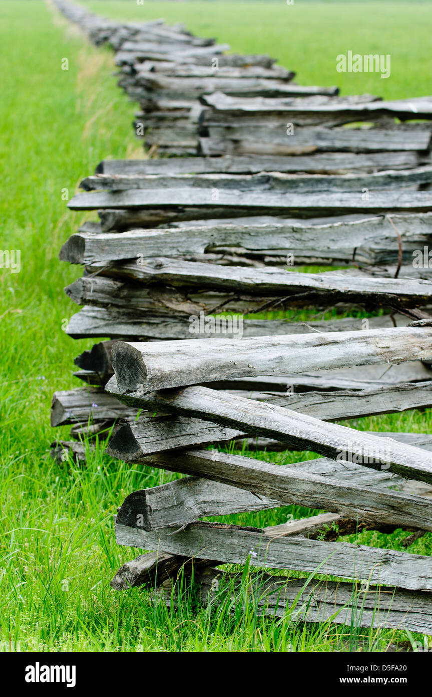 Log fence at Pea Ridge National Military Park, Garfield, Arkansas Stock ...