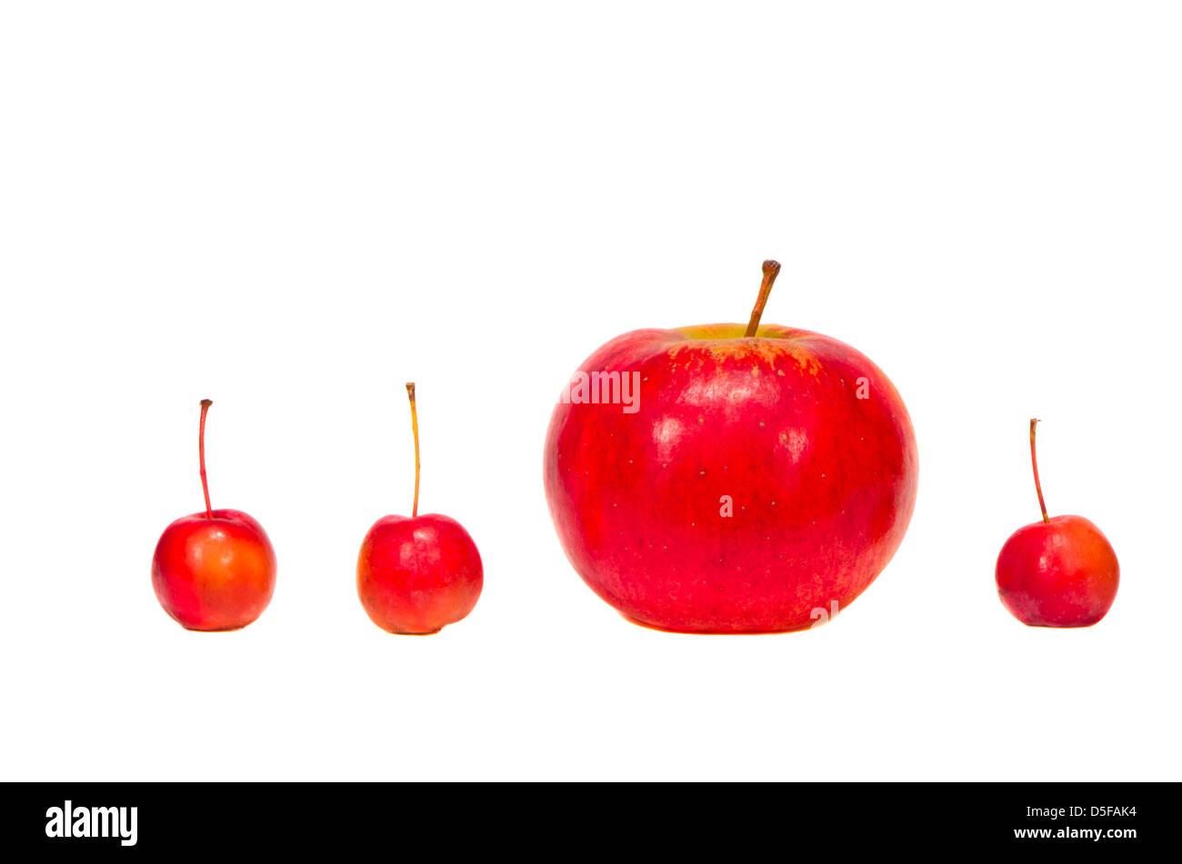 big and small red apples isolated on white background Stock Photo - Alamy