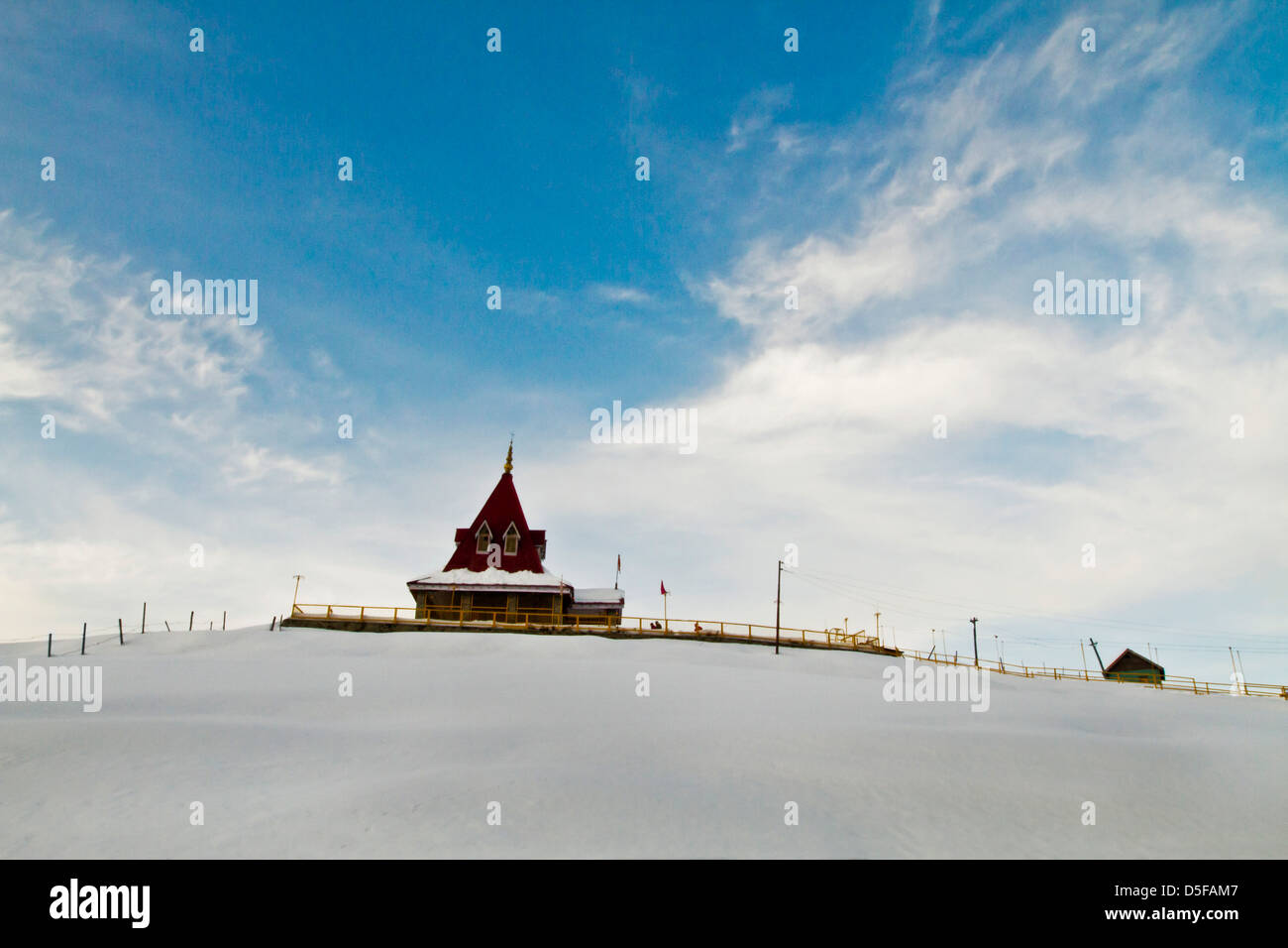 Temple in snow, Kashmir, Jammu And Kashmir, India Stock Photo - Alamy