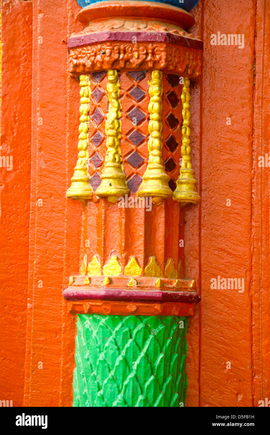 hindu temple colorful column background Stock Photo - Alamy