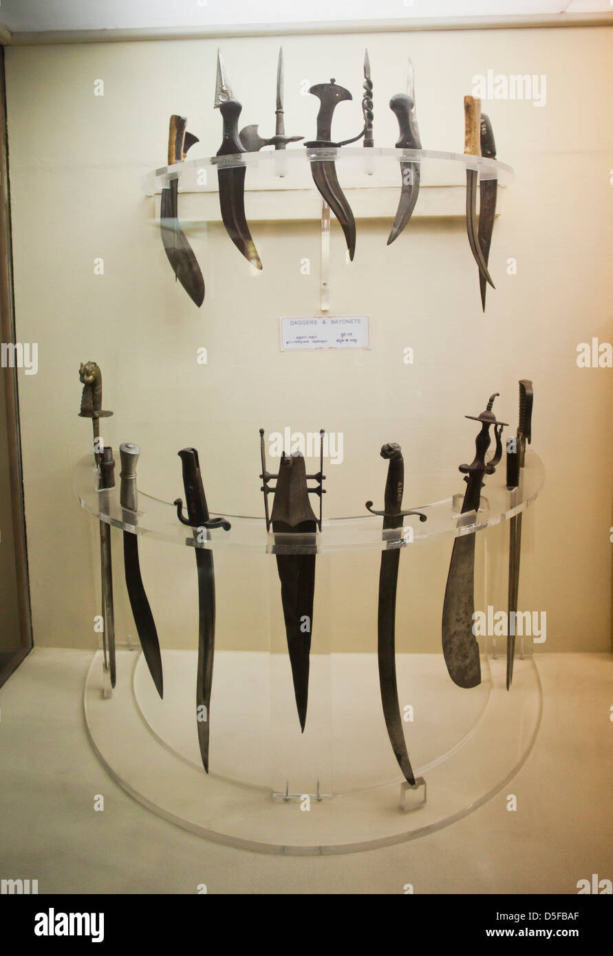Swords in a display at Fort Museum, Fort St. George, Chennai, Tamil ...