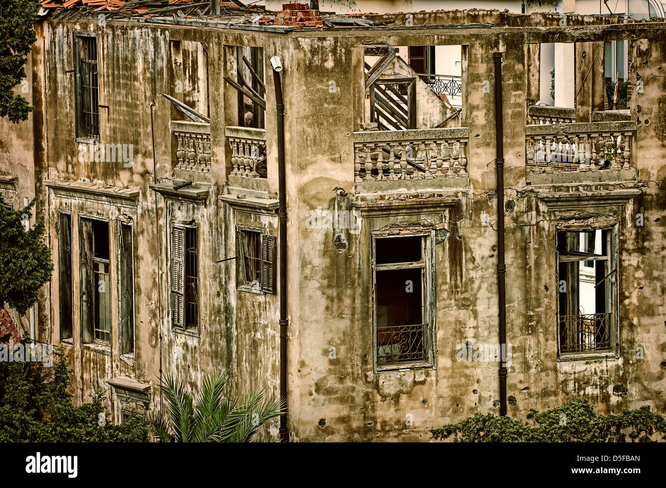 Derelict old building Beirut Lebanon Middle East Stock Photo - Alamy