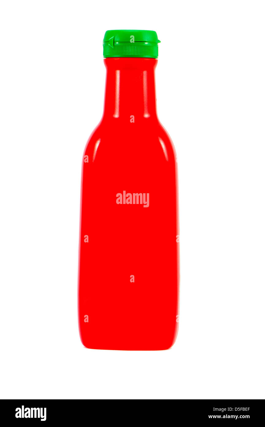 red tomato sauce plastic bottle isolated on white background Stock ...