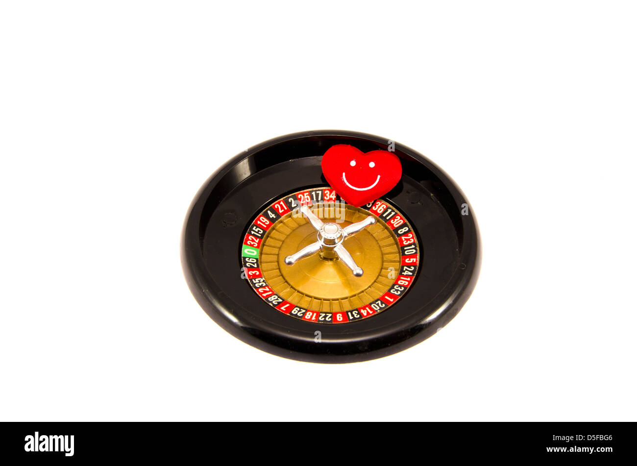 roulette toy with red heart isolated on white background Stock Photo ...