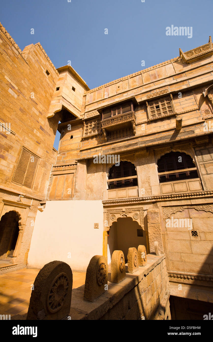 Architectural detail of a fort, Jaisalmer Fort, Jaisalmer, Rajasthan ...
