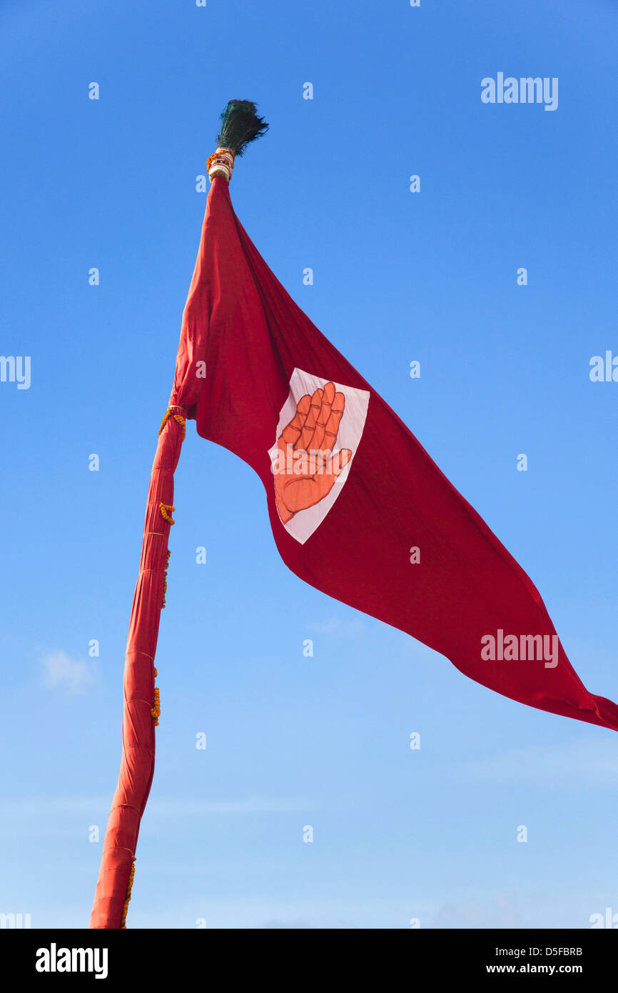 Religious flag in Kumbh Mela, Allahabad, Uttar Pradesh, India Stock ...