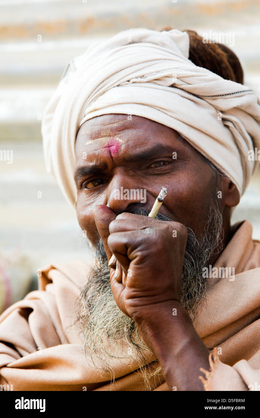 Sadhu Smoking