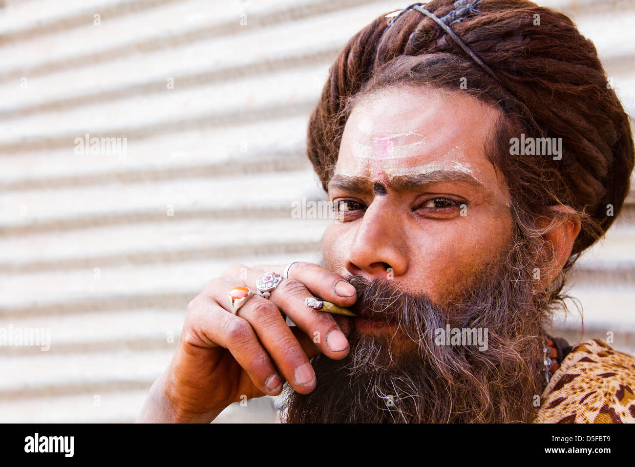 Sadhu smoking hi-res stock photography and images - Alamy