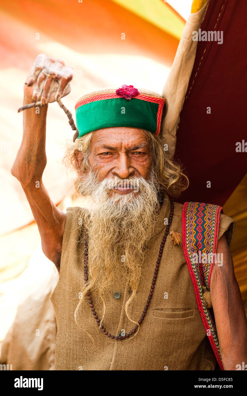 Holy man sadhu hand up hi-res stock photography and images - Alamy
