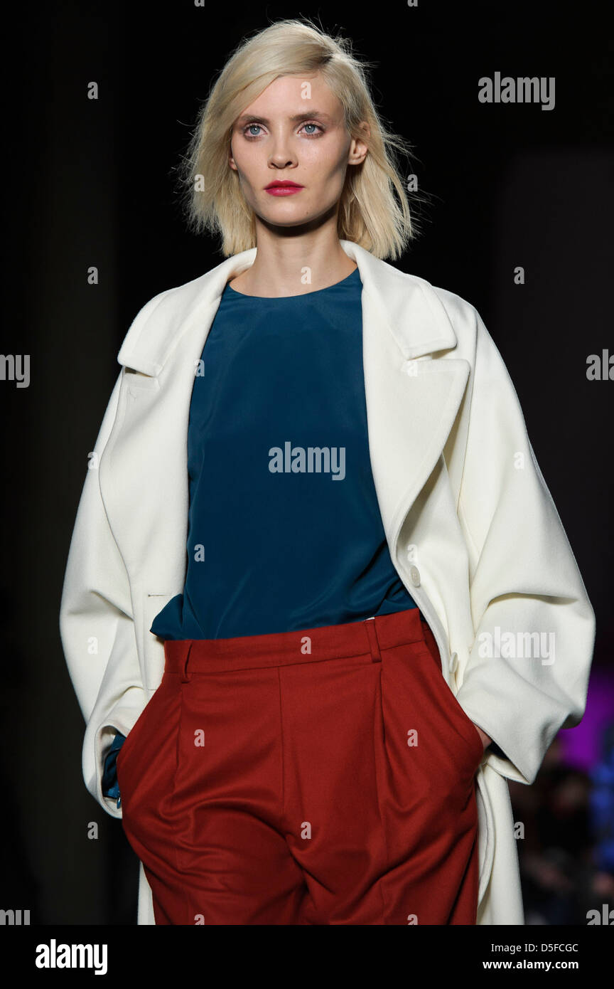 A model wears a design from the Paul Smith collection during London ...