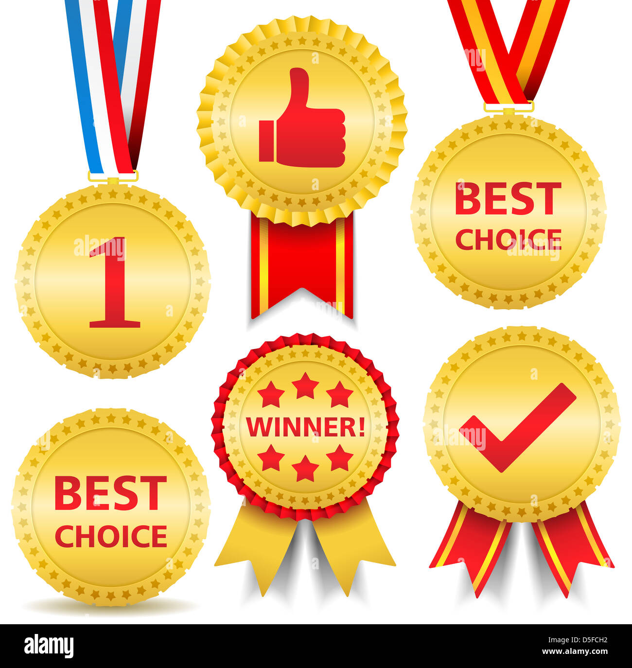 Set of different awards Stock Photo - Alamy