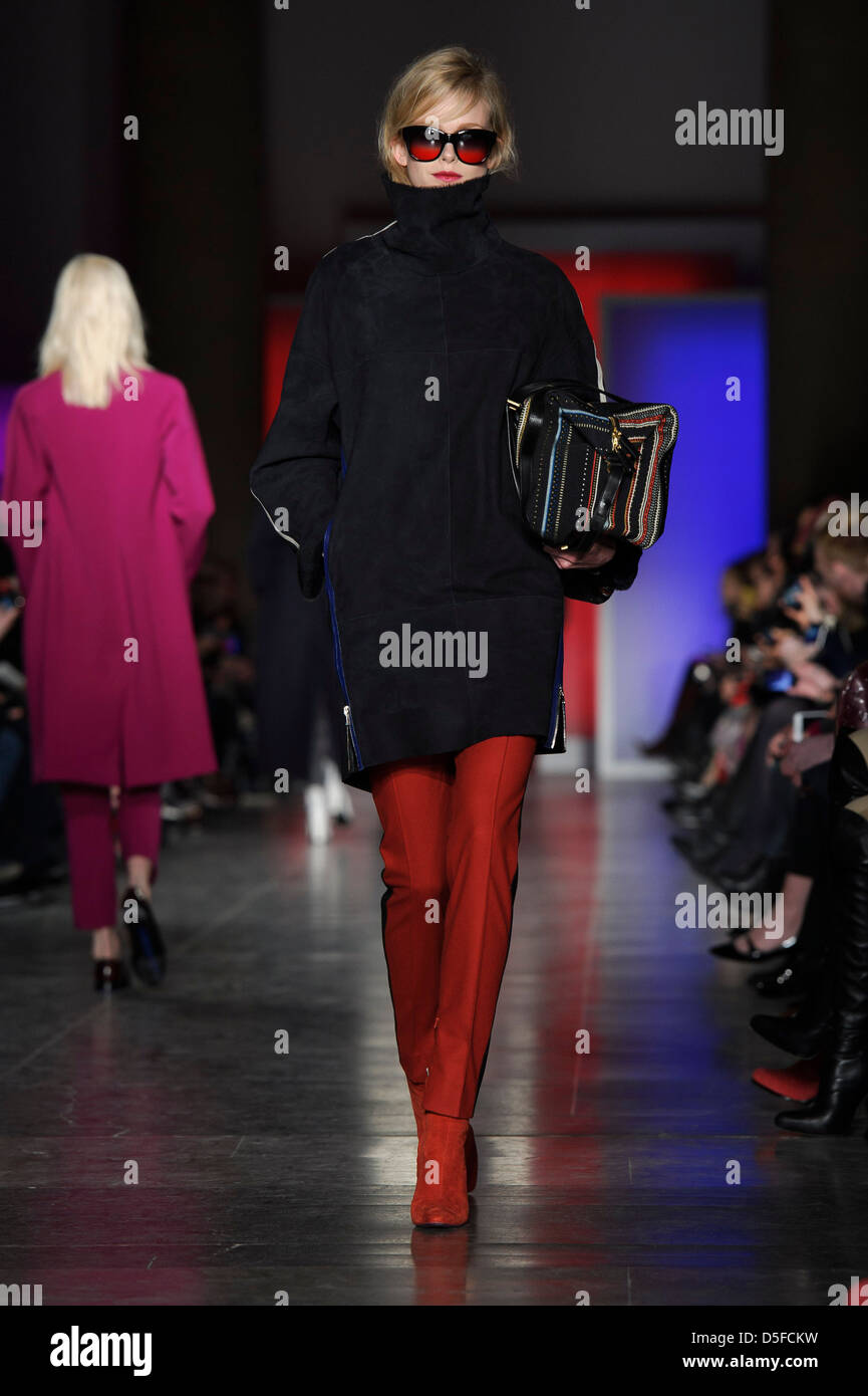 A model wears a design from the Paul Smith collection during London ...