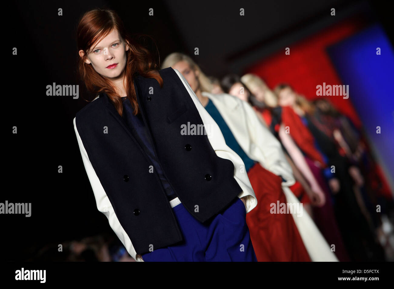A model wears a design from the Paul Smith collection during London ...