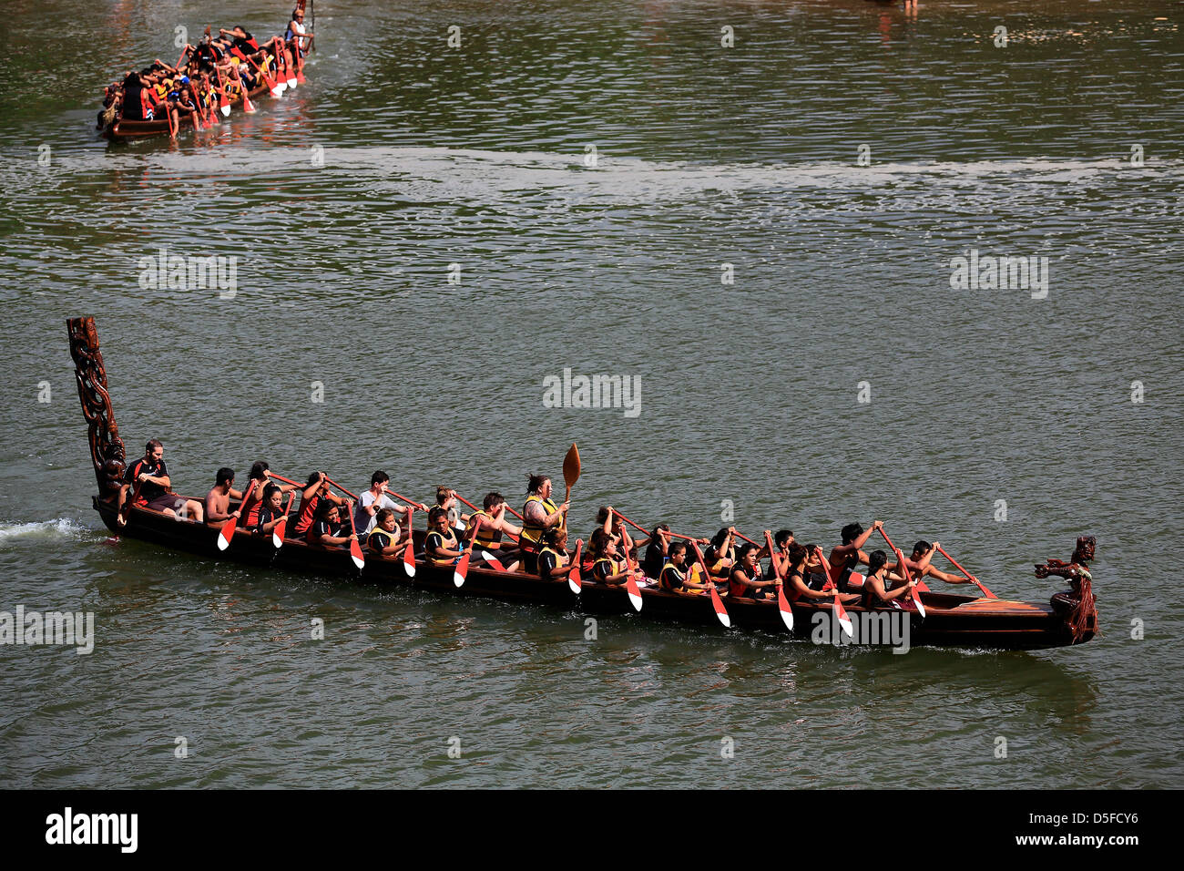 Maori waka ceremonial war canoe hi-res stock photography and images - Alamy