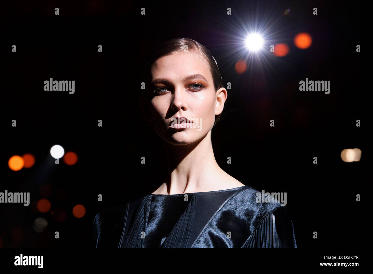 A model wears a design from the Tom Ford collection during London ...