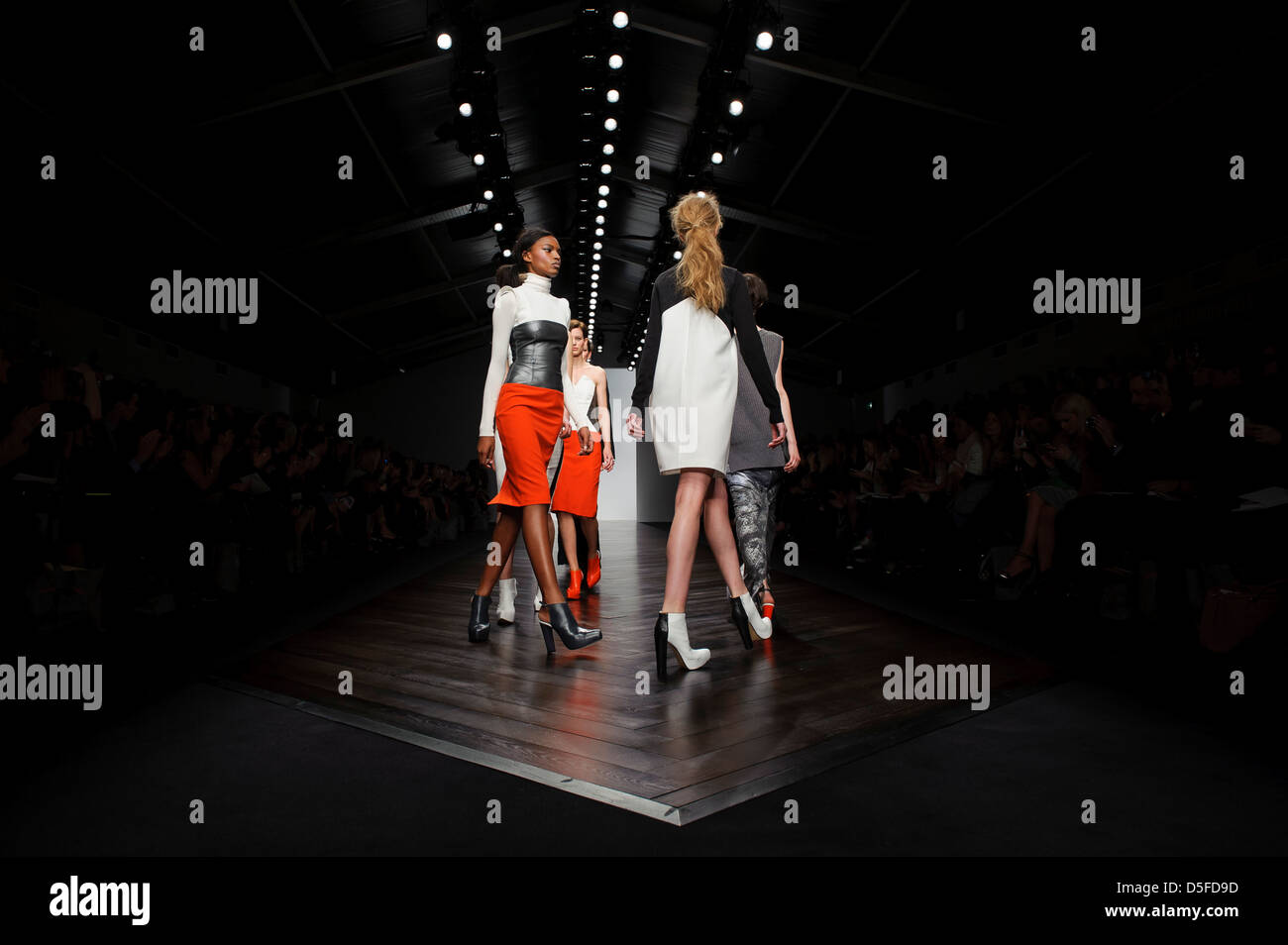 A model wears a design from the Zoe Jordan collection during London ...