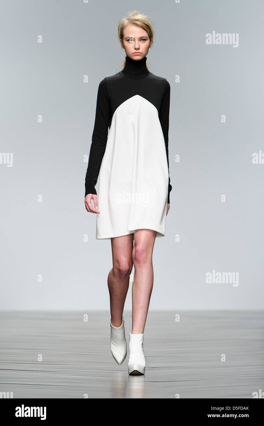 A model wears a design from the Zoe Jordan collection during London ...