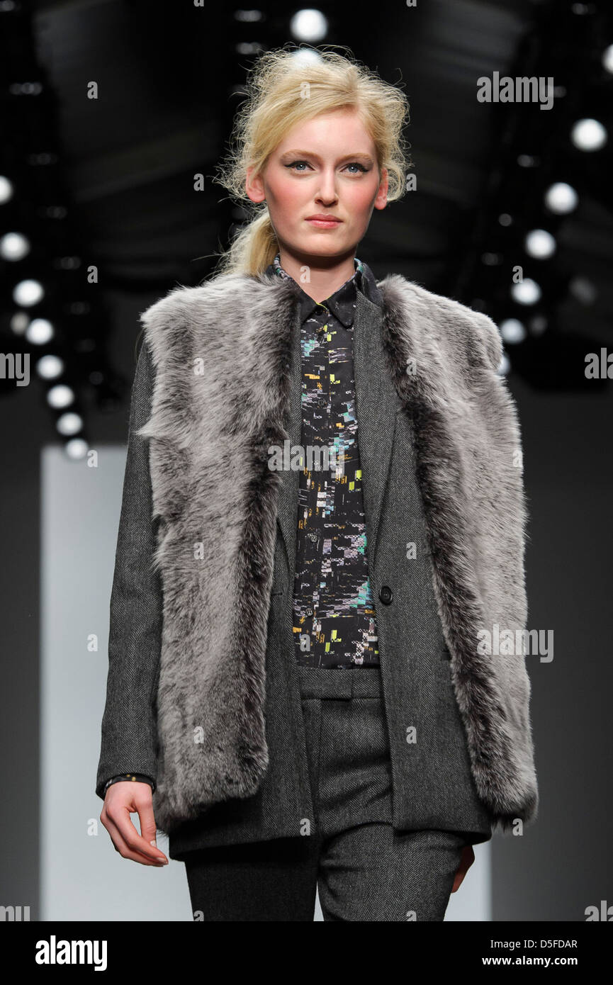 A model wears a design from the Zoe Jordan collection during London ...