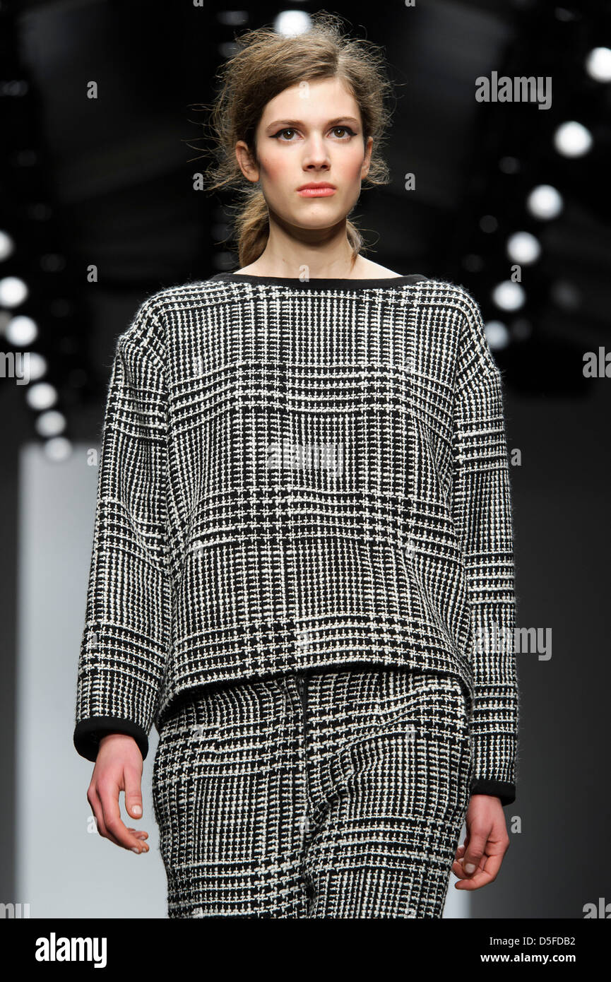 A model wears a design from the Zoe Jordan collection during London ...