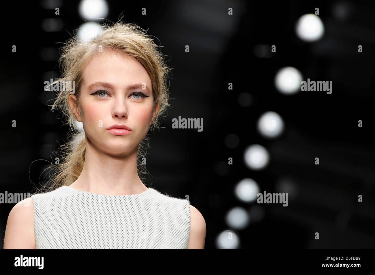 A model wears a design from the Zoe Jordan collection during London ...