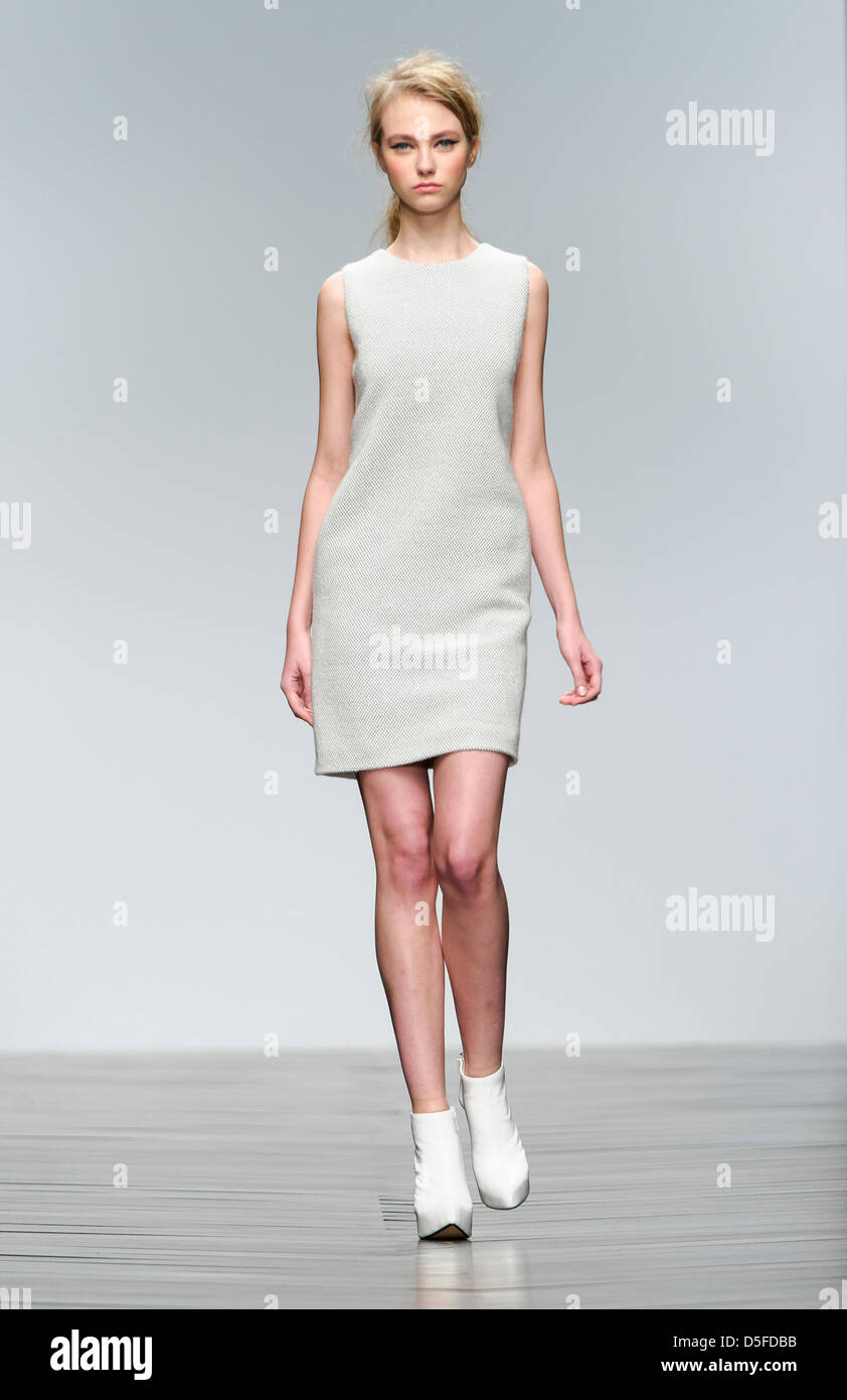 A model wears a design from the Zoe Jordan collection during London ...