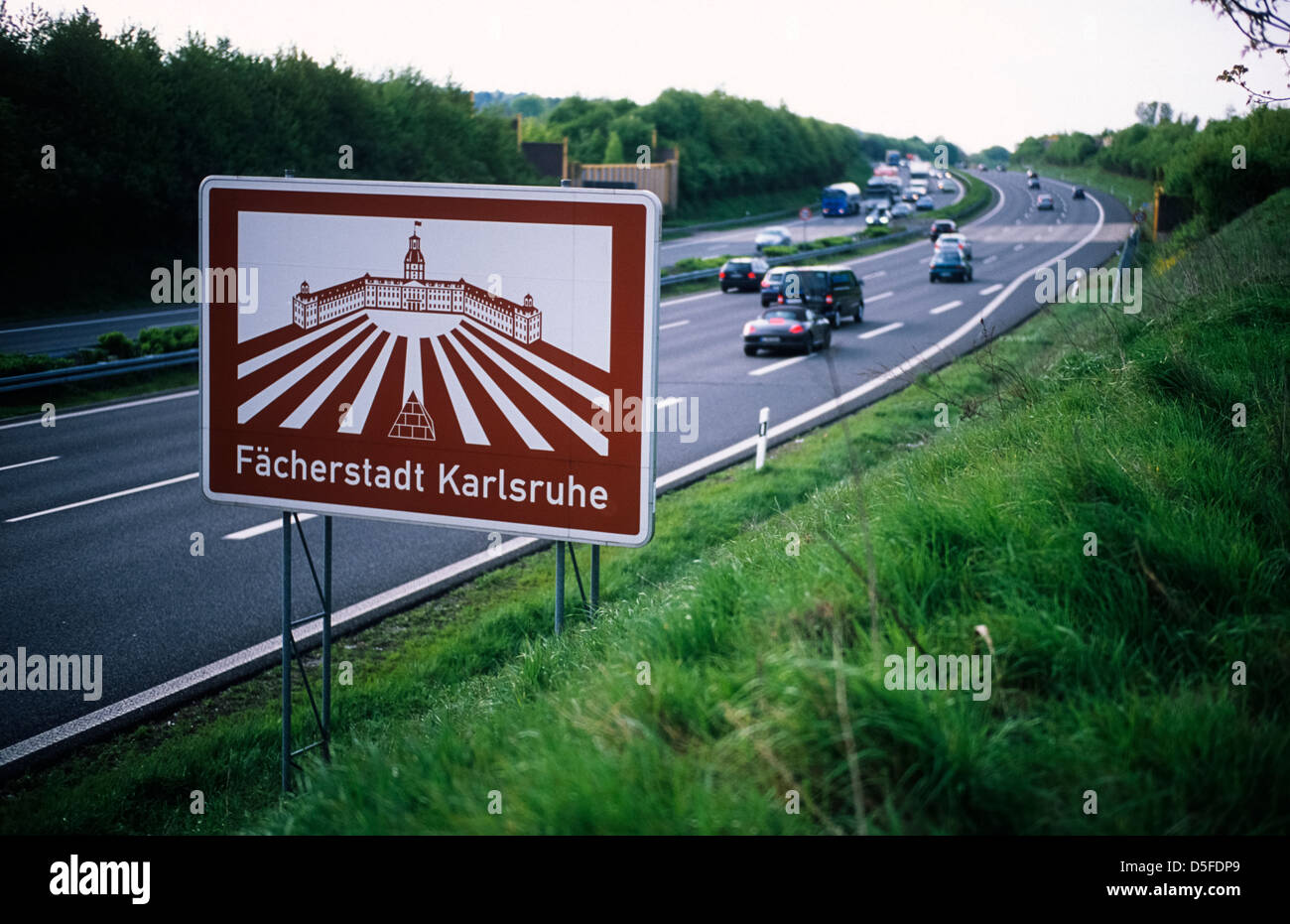 Motorway Autobahn A8 near Karlsbad Karlsruhe Germany Stock Photo - Alamy