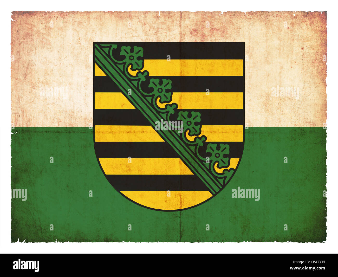 Flag of the German province Saxony created in grunge style Stock Photo ...
