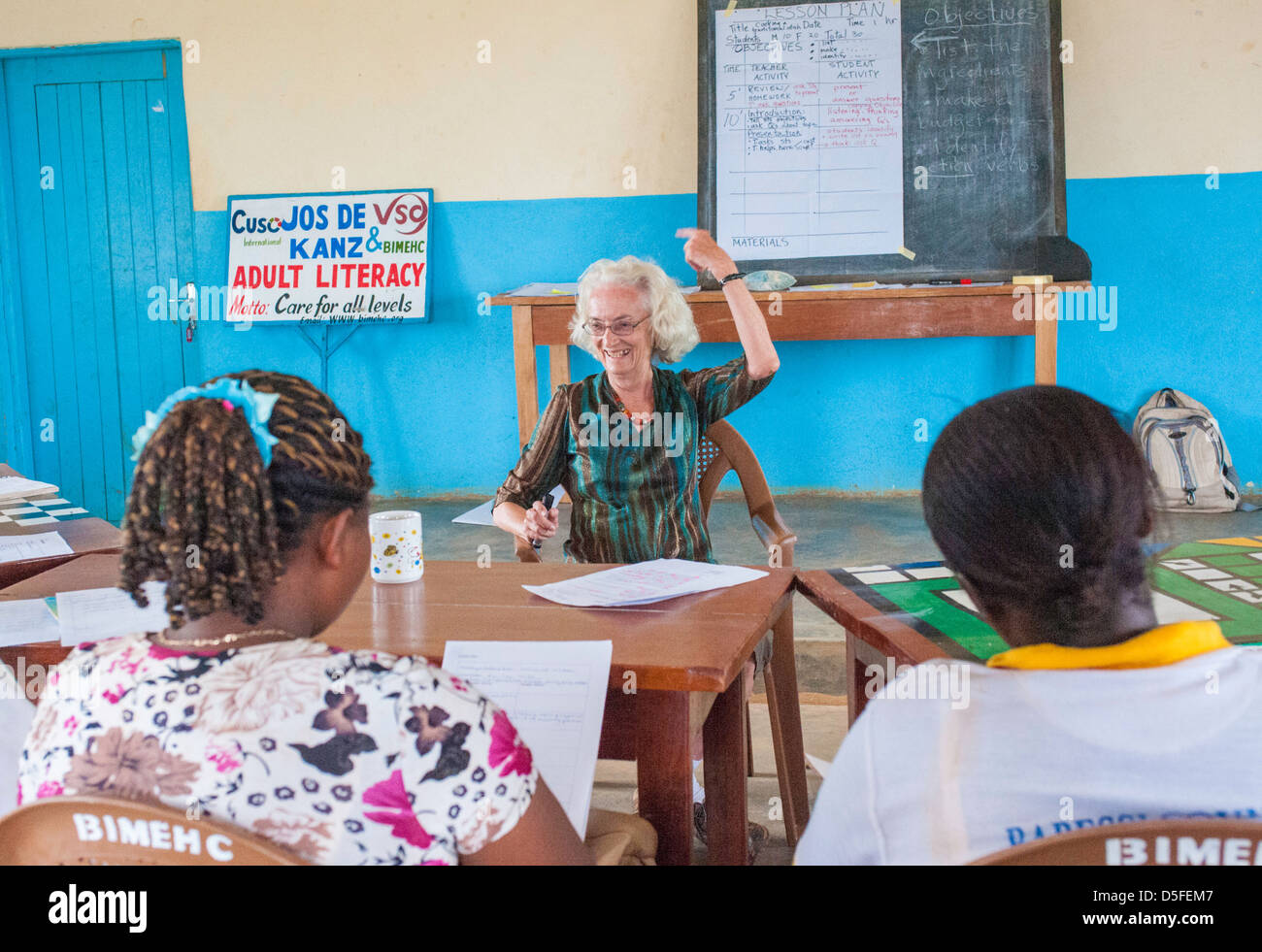Canadian teacher doing adult education in Cameroon Africa Stock Photo ...