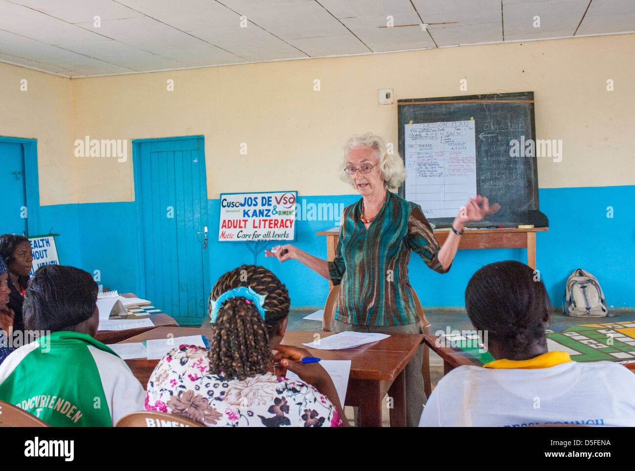 Canadian teacher doing adult education in Cameroon Africa Stock Photo ...