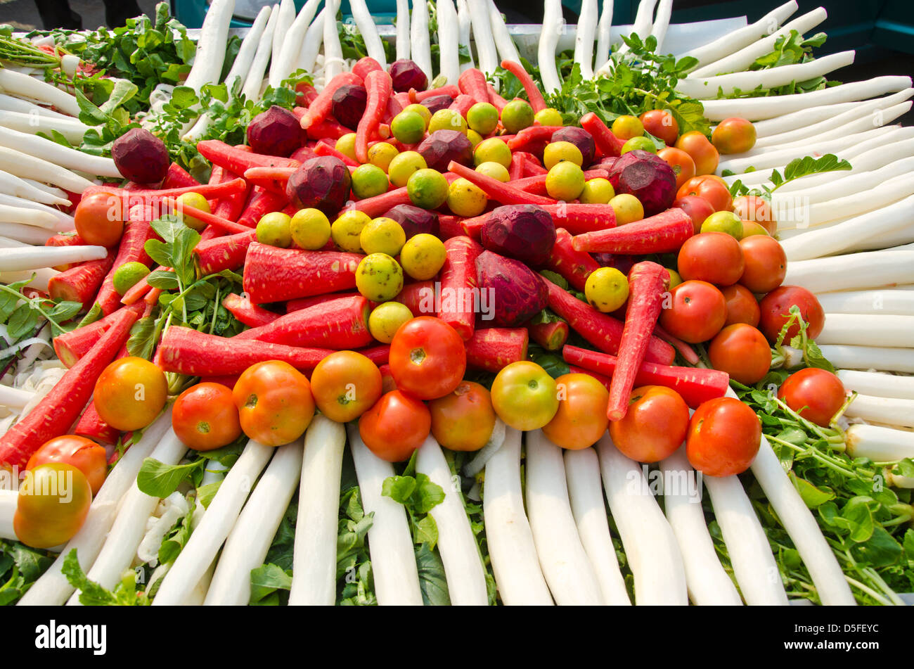 various fresh vegetables in Agra city market, India Stock Photo - Alamy