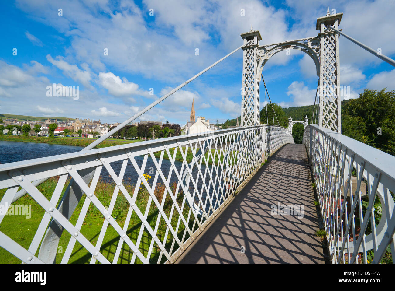 The river Tweed at Peebles, Borders Region, Scotland, UK Stock Photo ...