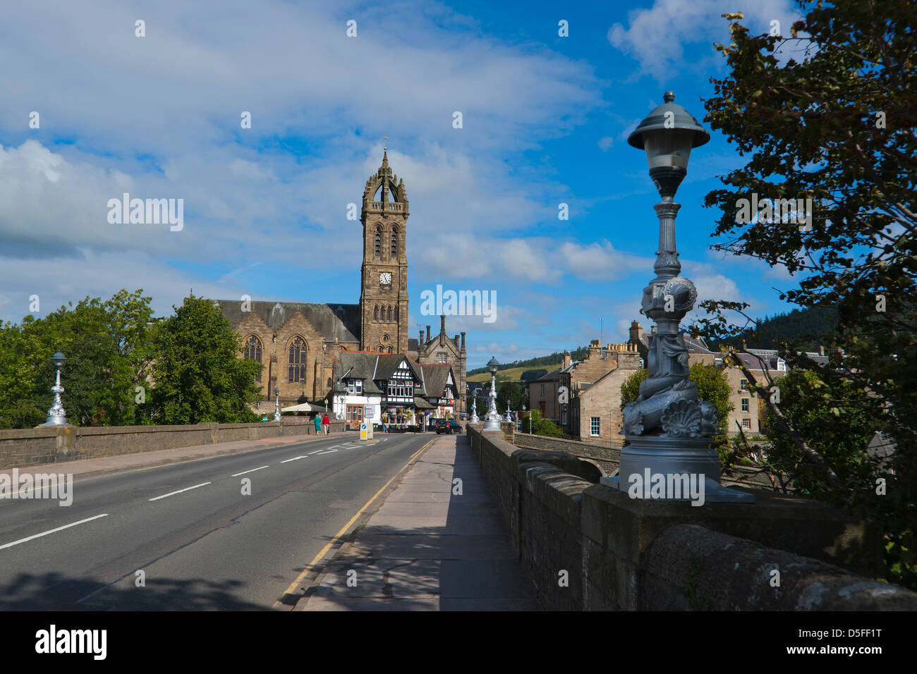 The river Tweed at Peebles, Borders Region, Scotland, UK Stock Photo ...